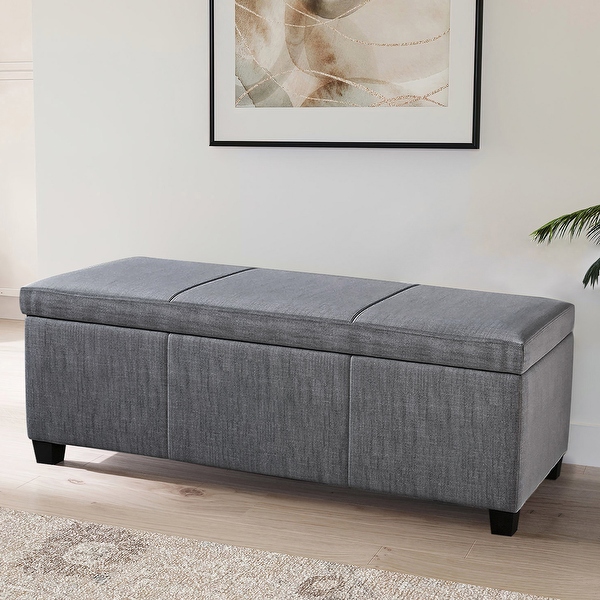 Belleze Modern Elegant Ottoman Storage Bench Faux Leather Linen 47 On Sale Bed Bath Beyond 22163149