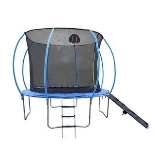12FT Trampoline with Ladder and Anti Rust Coating, Pumpkin-shaped ...