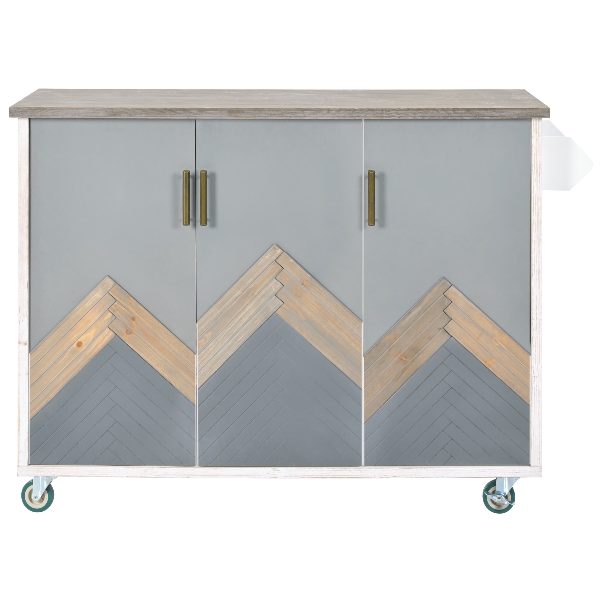 Rustic Kitchen Island Cart GarveeHome 41-inch With Wheels - Drop Leaf ...