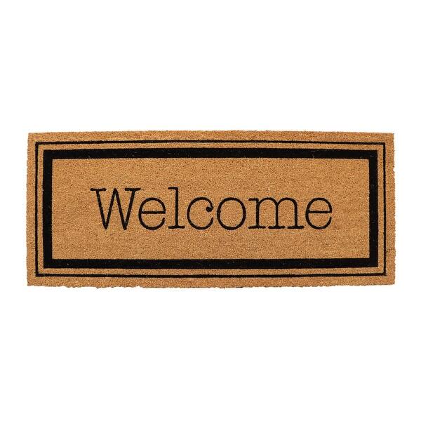 Welcome Extra-Long Front Door Mat Coco Natural 48L x 20W - Bed Bath ...
