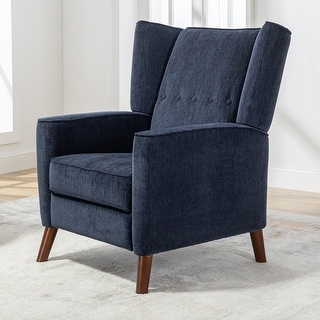 Navy Blue Lounge Chair Chenille Gliders Chair Button Tufted Recliner ...