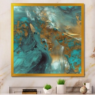 Designart "Mediterranean Sunshine III" Abstract Framed Art Print - Bed ...