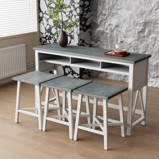 Counter Height 4-Piece Dining Table Set, Console Kitchen Table Set with ...