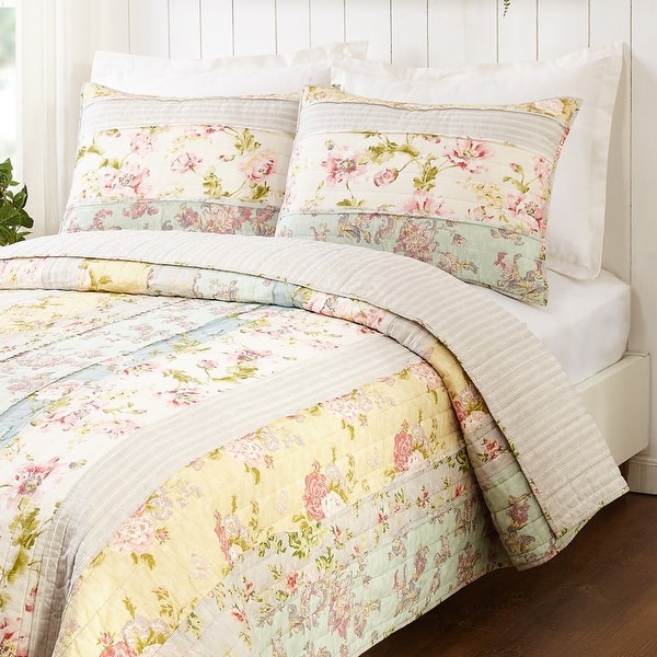 Jessica Simpson Mels Pieced Cotton Quilt - Bed Bath & Beyond - 37217492