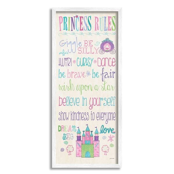 Princess Rules Castle Typography Framed Wall Art - Bed Bath & Beyond ...
