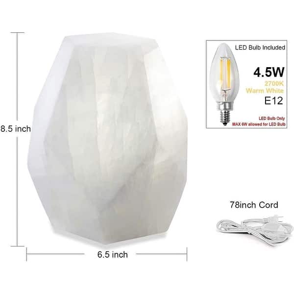 Handcrafted Solid Stone Lamp Carved from Natural Calcite, Unique Lamp ...