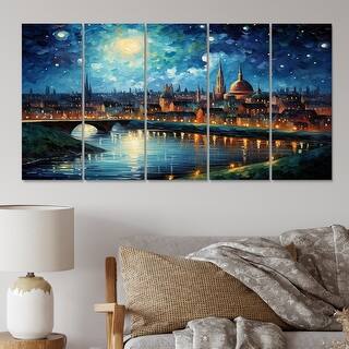 Designart "Masterpiece Paris City The Starry Night III" Architecture ...