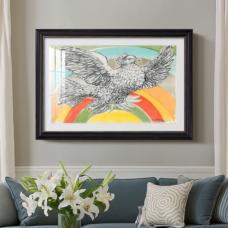 Flying Dove with Rainbow 1952-Pablo Picasso-Custom Framed Print ...
