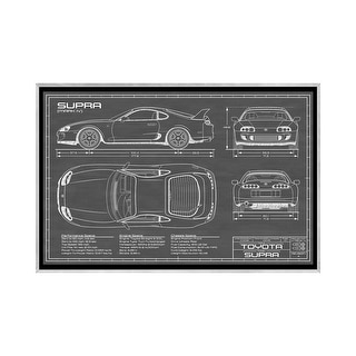 iCanvas "Toyota Supra MKIV Black" by Action Blueprints Framed - Bed ...