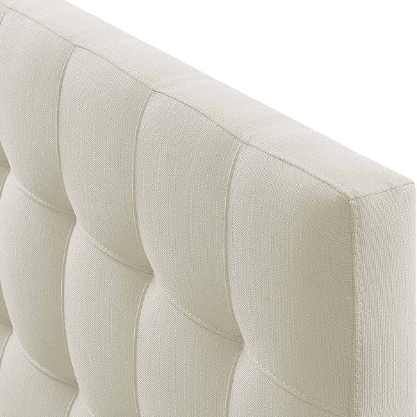 Full size Ivory Linen Fabric Upholstered Tufted Headboard - Bed Bath ...