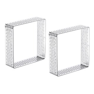 2pcs Stainless Steel Square Cake Rings, 2.75 inch Perforated Cake ...