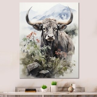 Designart "Asian Art Cow Sumi IX" Asian Art Wall Decor - Bed Bath ...