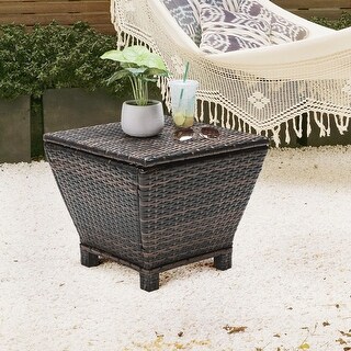 13 Gallon Outdoor PE Wicker Side Table with Storage - Bed Bath & Beyond ...