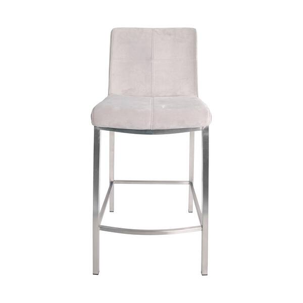 Kubo Velvet Brushed Stainless Steel 26-Inch Mid Back Counter Island ...