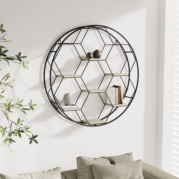 Modern Round shape wall mounted shelf rack - Bed Bath & Beyond - 39915198
