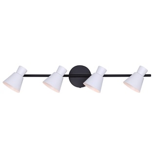 RADLEY 4 Light 29 in. Ceiling/Wall Matte Black Track Light Kit with ...