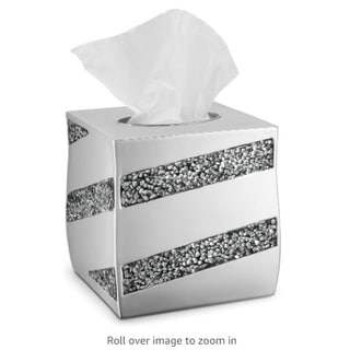 Creative Scents Silver Mosaic Square Tissue Box Cover - Gray - Gray ...