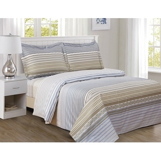 Violet Linen French Heritage Striped Pattern Bedding Duvet Cover Set ...