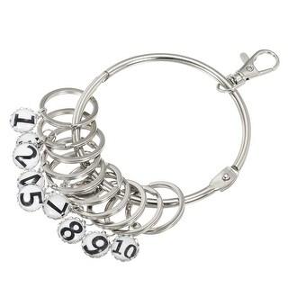 3.4" Dia Key Organizer Keychain Key Management Holder w 10 Digits ...