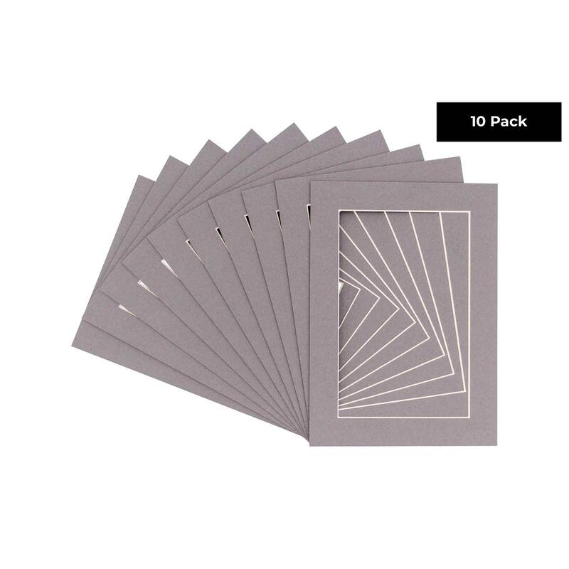 Pack of TEN 8.5x11 Mats Bevel Cut for 5x8 Photos - Acid Free Charcoal ...