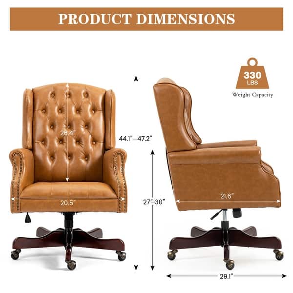 AVAWING Classic Executive Office Chair High Back Wingback Boss Chair ...