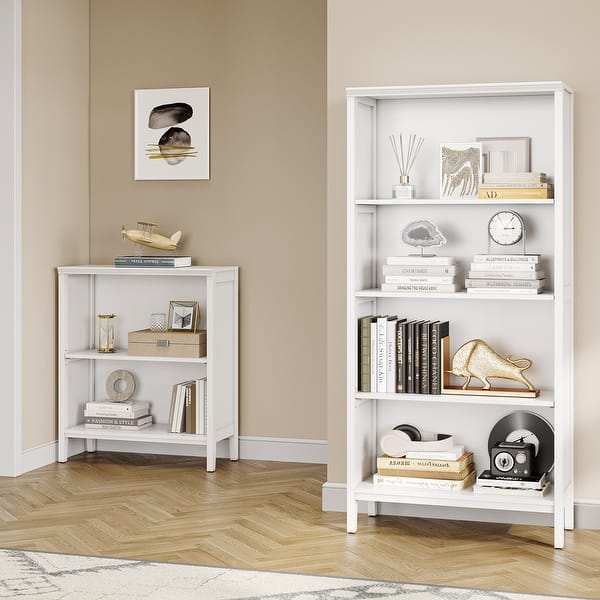 Moasis 34-inch Tall 2-Shelf Storage Solid Wood Bookcase - On Sale - Bed ...