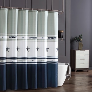Dallas Cowboys NFL Licensed Step-Repeat Textured Fabric Shower Curtain ...