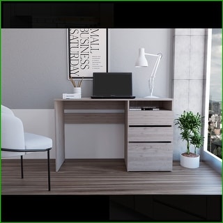 Desks, Modern Compact Computer Desk with 3 Drawers and 1 Shelf, 47.4 ...