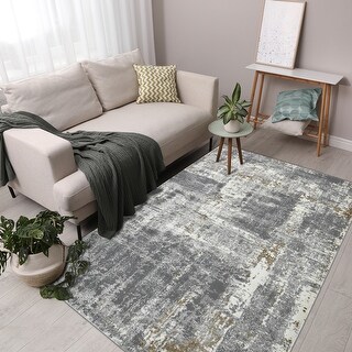 Shalom Milan Gray Polyester Blend Area Rug - Bed Bath & Beyond - 34437625