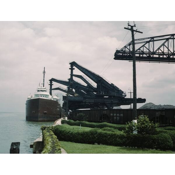Great Lakes Freighter Unloading Iron Ore At The Pennsylvania Railroad ...