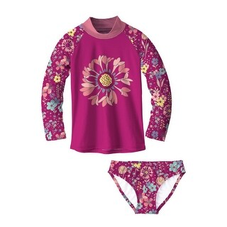 Fuchsia Floral Print Rashguard Set - Bed Bath & Beyond - 42324100