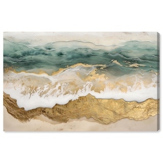 Glittering Waves of Dawn Canvas Coastal Abstracts by Art Remedy - Bed ...
