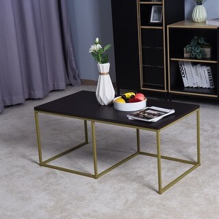 Nesting /Coffee Table with MDF Top,Metal Legs(Dark Brown) - Bed Bath ...