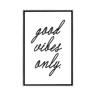 iCanvas "Good Vibes Only. (Cursive)" by Honeymoon Hotel Framed - Bed ...