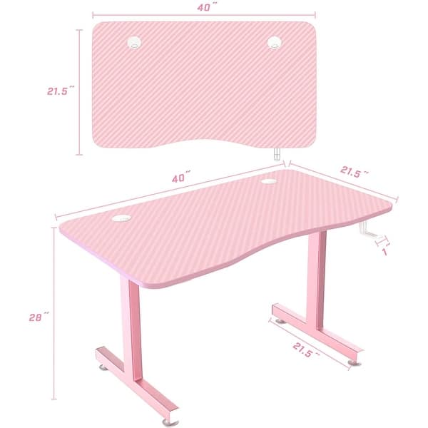 BOSSIN Ergonomic Gaming Desk T-Shaped Office PC Computer Desk with Full ...