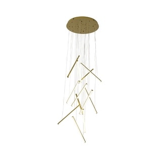 12-Light Brass Metal LED Chandelier With White Acrylic Diffusers - Bed ...