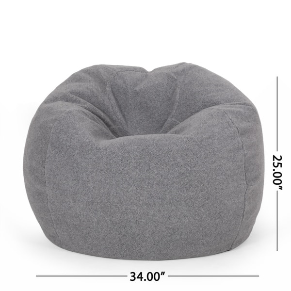 Kavel 3 Foot Rounded Bean Bag, Gray - Bed Bath & Beyond - 40261010