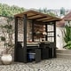 Patio Grill Workstation with Fridge Slot, Hidden Trash Bin & Weather ...