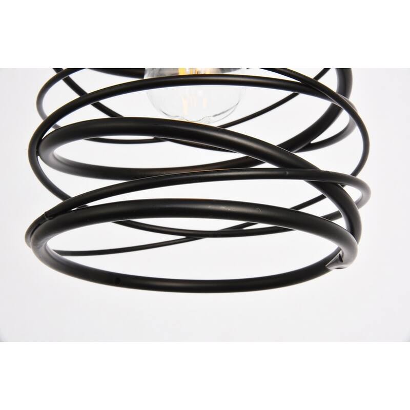 Hopper Collection Pendant D7.9 H11.8 Lt:1 Black Finish - Overstock ...