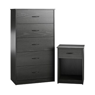 Mainstays Classic Nightstand with Drawer, Black Oak (blackoak) - Bed ...