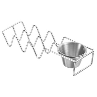 Stainless Steel Taco Holder with Seasoning Cup, Holds Up to 3 Tacos ...