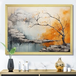 Designart "Minimalism Tree Ephemeral Power III" Modern Framed Wall Art ...