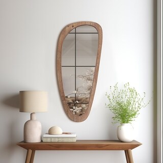Sagebrook Home Modern Neutral Wood Asymmetrical Natural Wall Mirror ...