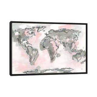 iCanvas "World Map Blush" by Chris Paschke Framed - Bed Bath & Beyond ...