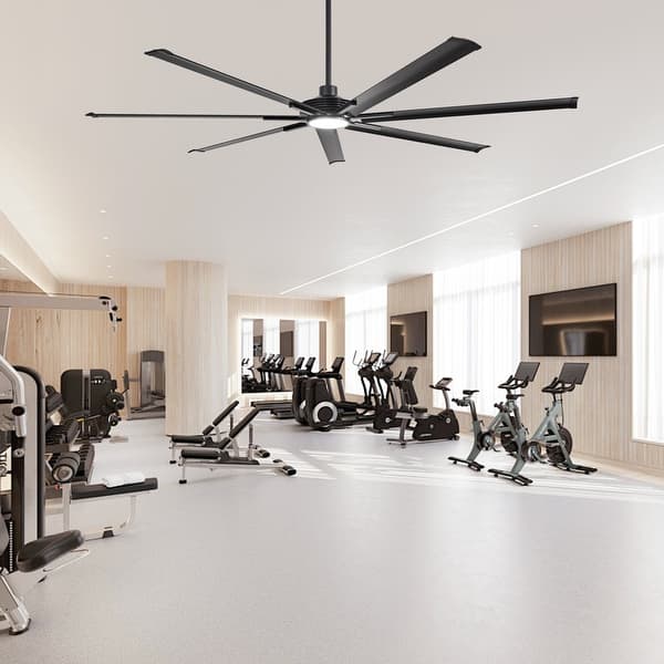 84"/ 100" Black Industrial Extra Large Commercial Ceiling Fan with ...