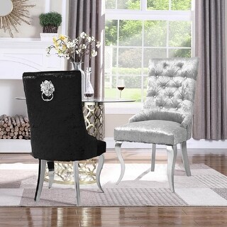 Ice Velvet Button Tufted Dining Chair High Wingback - Bed Bath & Beyond ...