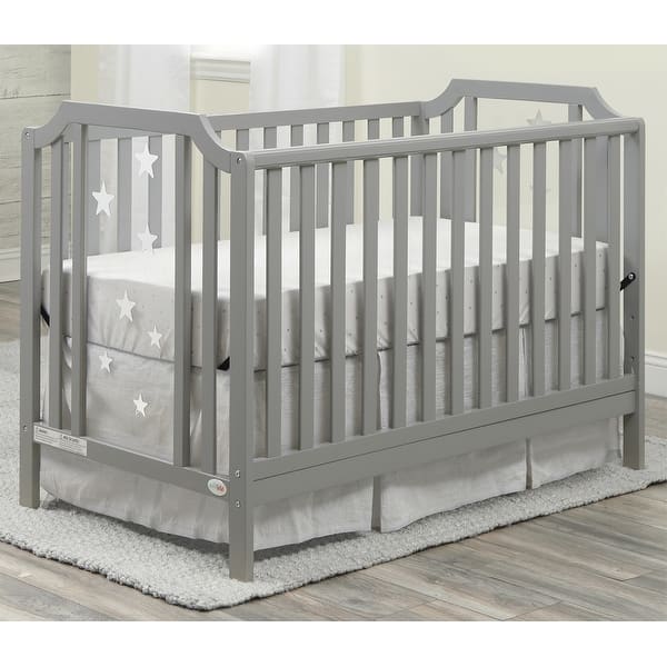 3-in-1 Convertible Baby Crib W/ Acrylic Stars Pattern Side Panel - Bed ...