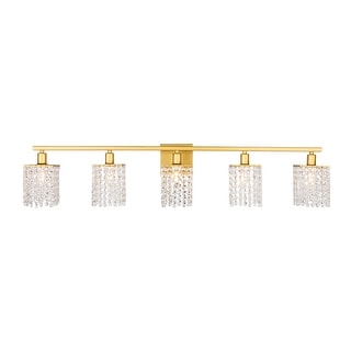 Elegant Lighting Phineas 5 Light 42" Wide Bathroom Vanity Light - Bed ...