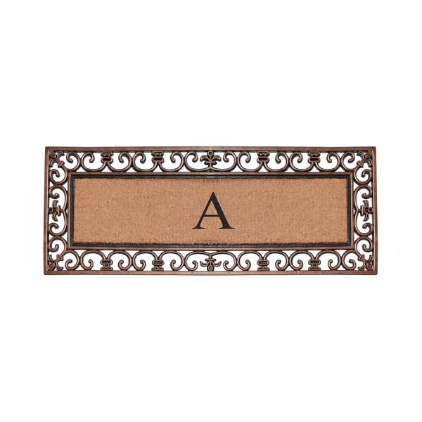 A1HC Rubber and Coir Paisley Border Myla Double Door Monogrammed ...