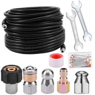 Sewer Jetter Kit 50FT Pressure Washer 5800PSI Corner Spanner Corsage ...